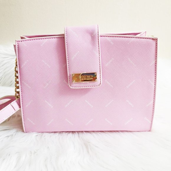 bebe | Bags | Bebe Mini Satchel Pink Logo Crossbody Bag | Poshmark